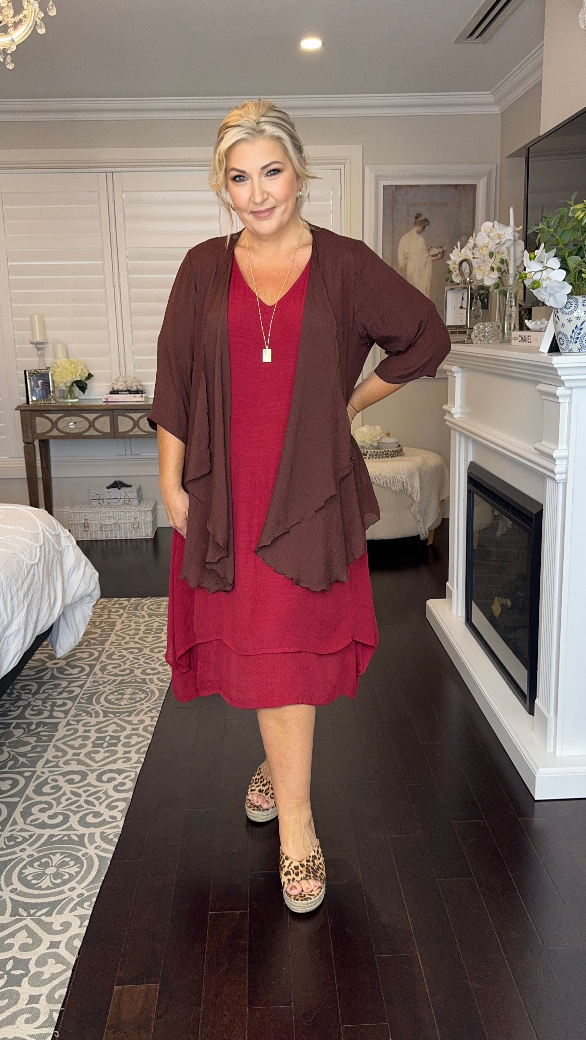 Chelsea Dress in Dark Red – White Amber Label