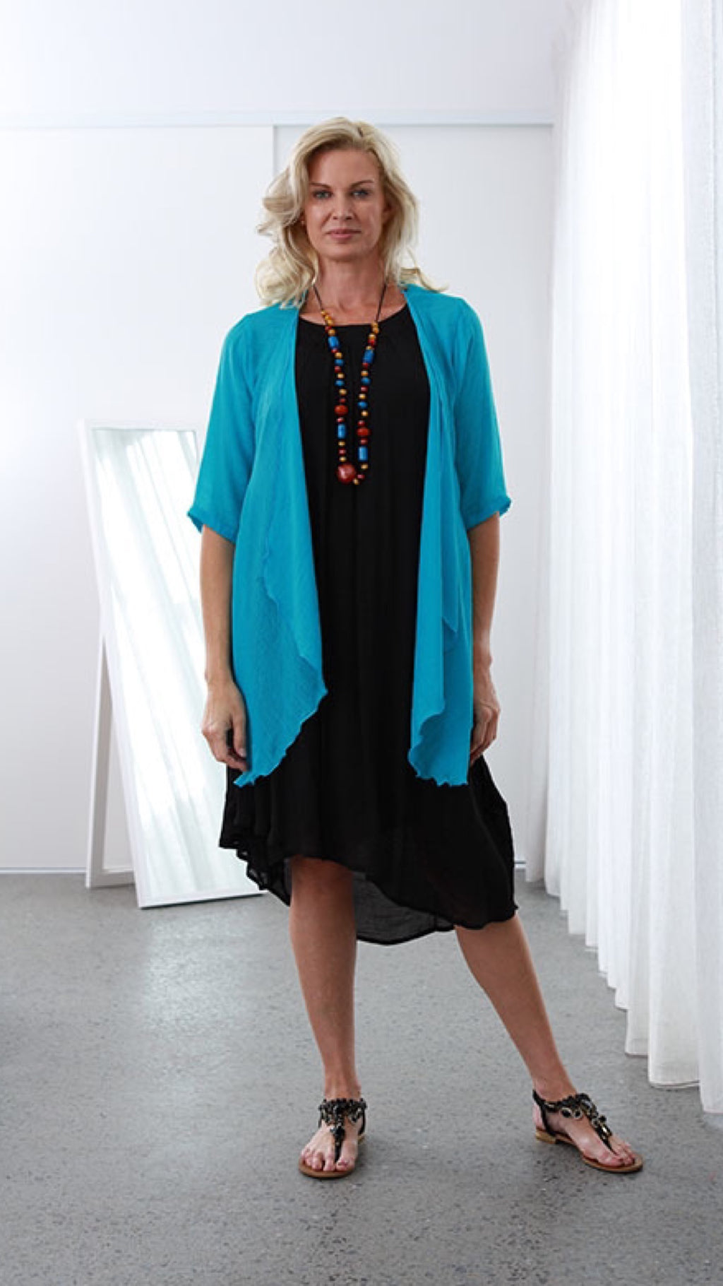 Last Chance MID Infinity Top/Jacket Turquoise – White Amber Label